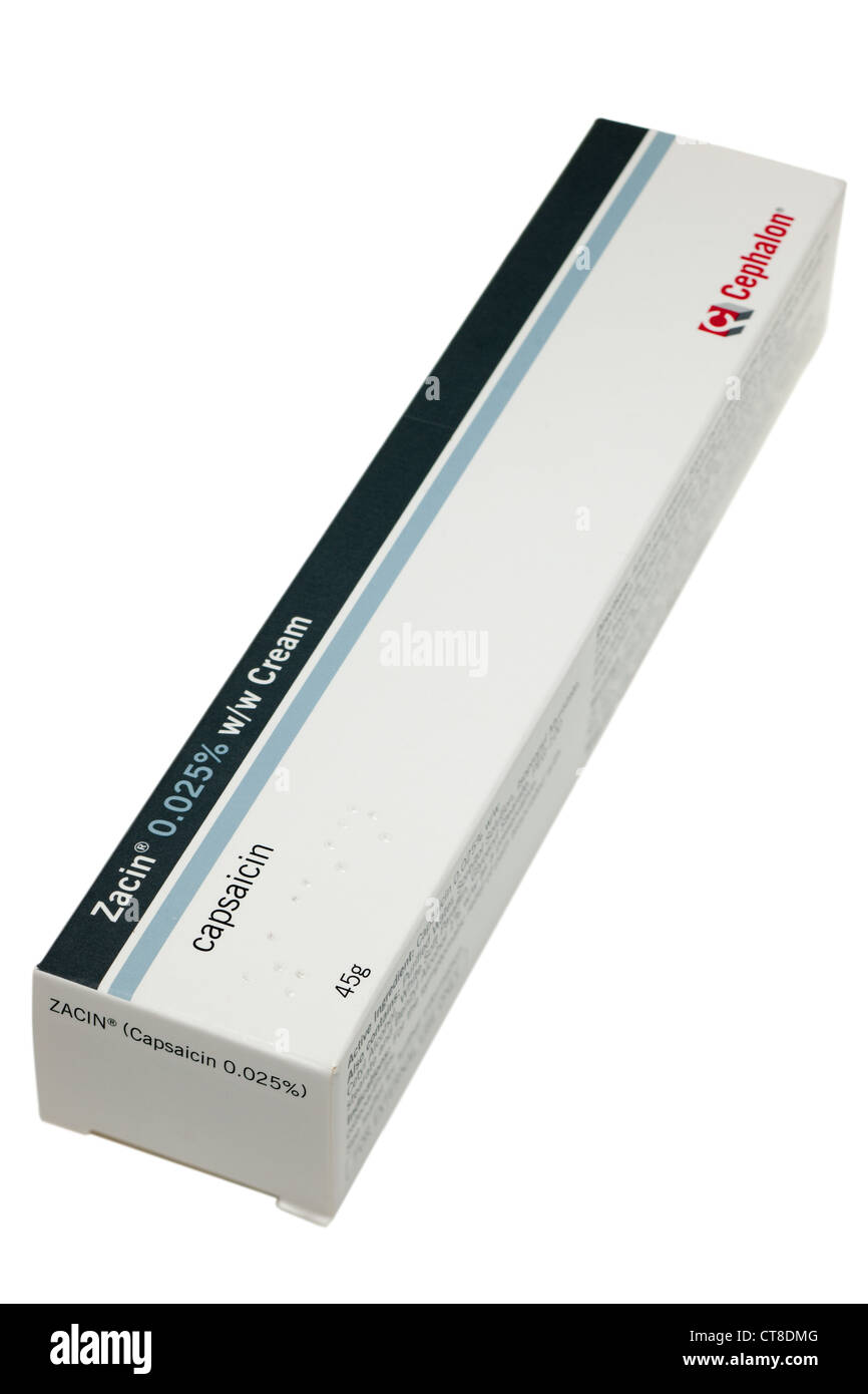 Zacin 0,025 % w/w Capsaicin Creme Stockfotografie - Alamy