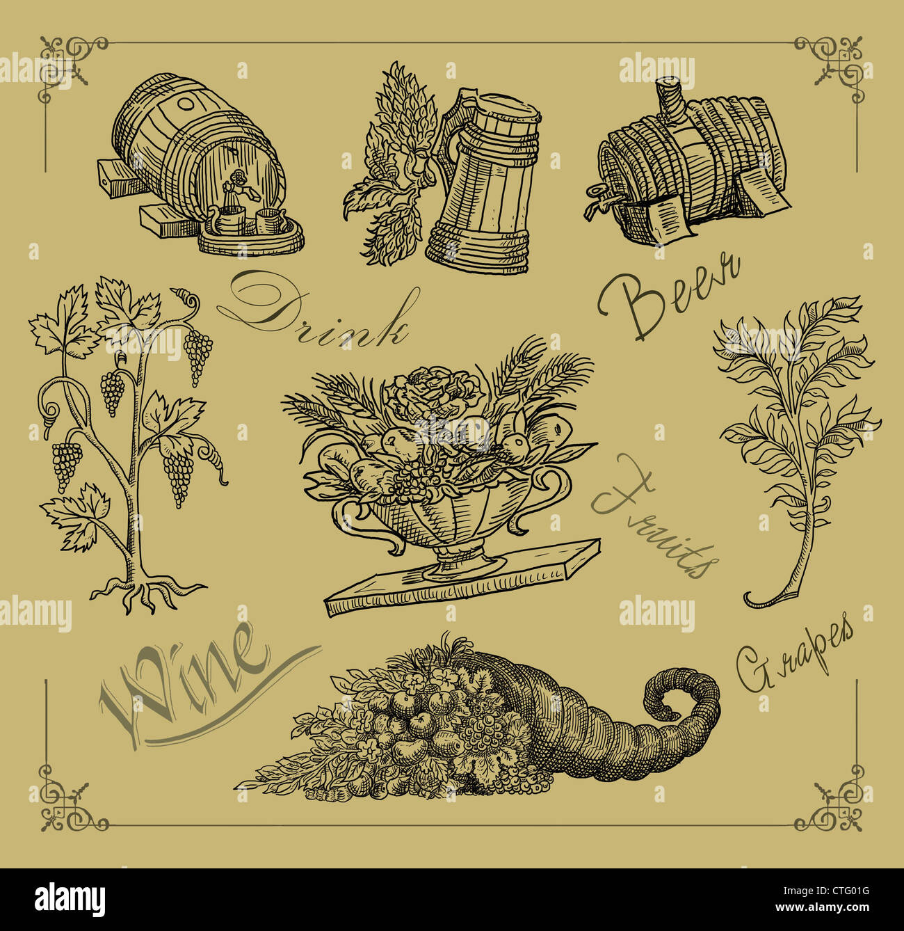 Hand drawn pencil illustration village -Fotos und -Bildmaterial in ...