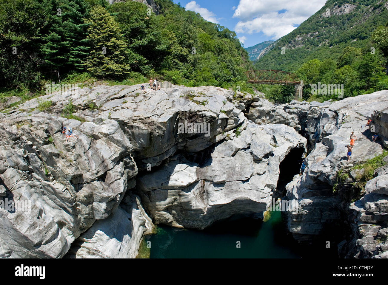 Schweiz, Tessin, Maggia-Tal, Ponte Brolla, tägliche Sommer ...