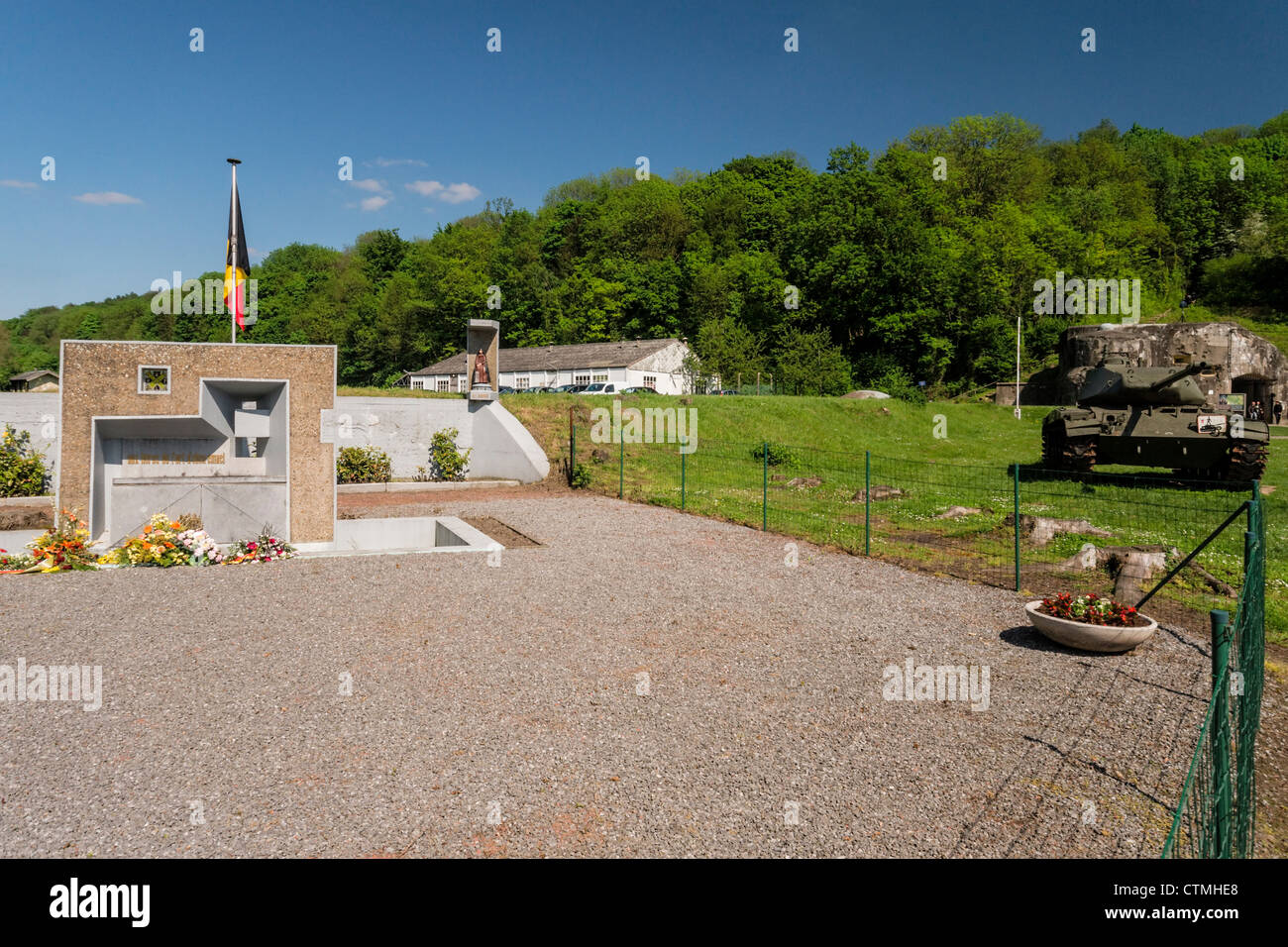 Fort Eben Emael, Belgien. Ein Denkmal für die Verteidiger der Festung ...