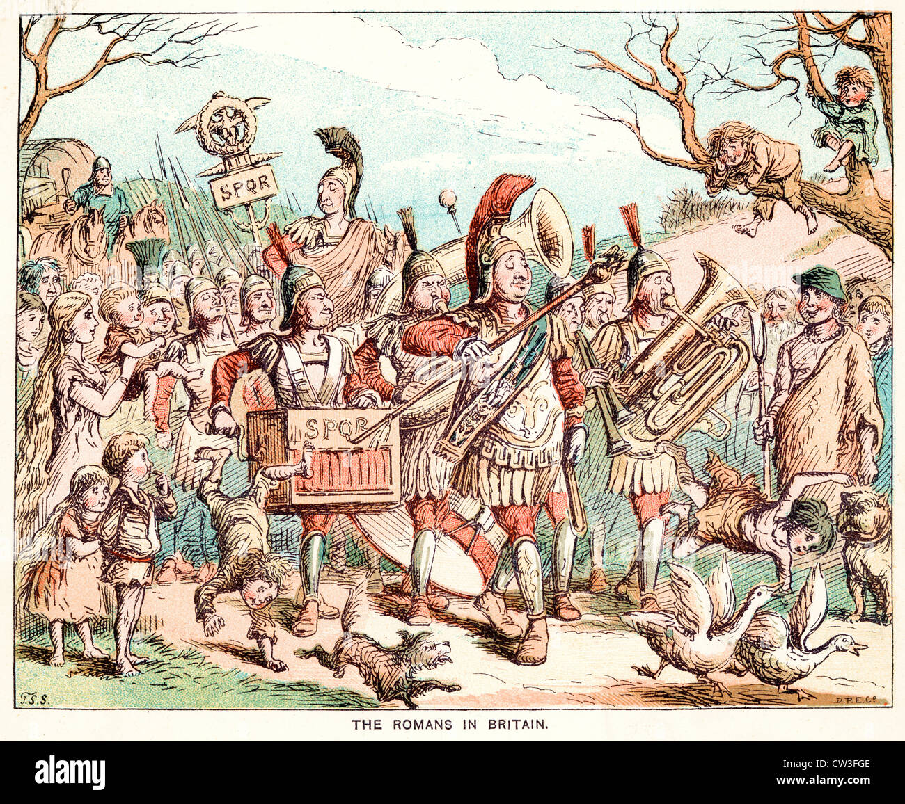 Comic-Skizze von T S selbst zeigt die Römer in Großbritannien ...