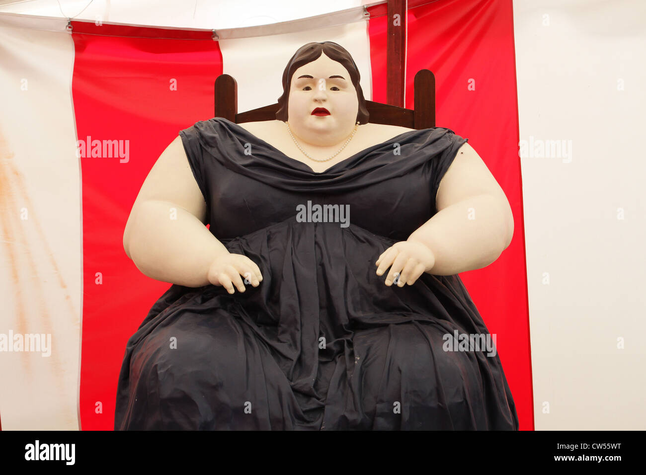 Eine Statue von Miss Jane Campbell, die Fette Dame, ein Zirkus Sideshow ...