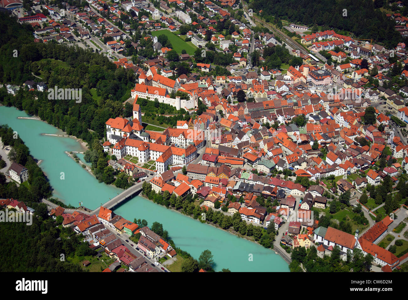 View on fuessen with lech river -Fotos und -Bildmaterial in hoher ...