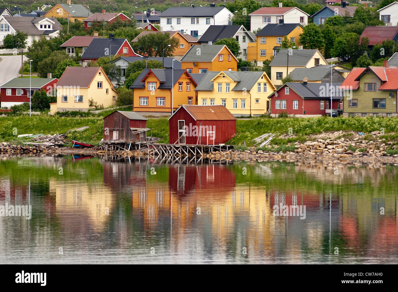 Küstenstadt Vadso, Norwegen, Vadso Stockfotografie - Alamy