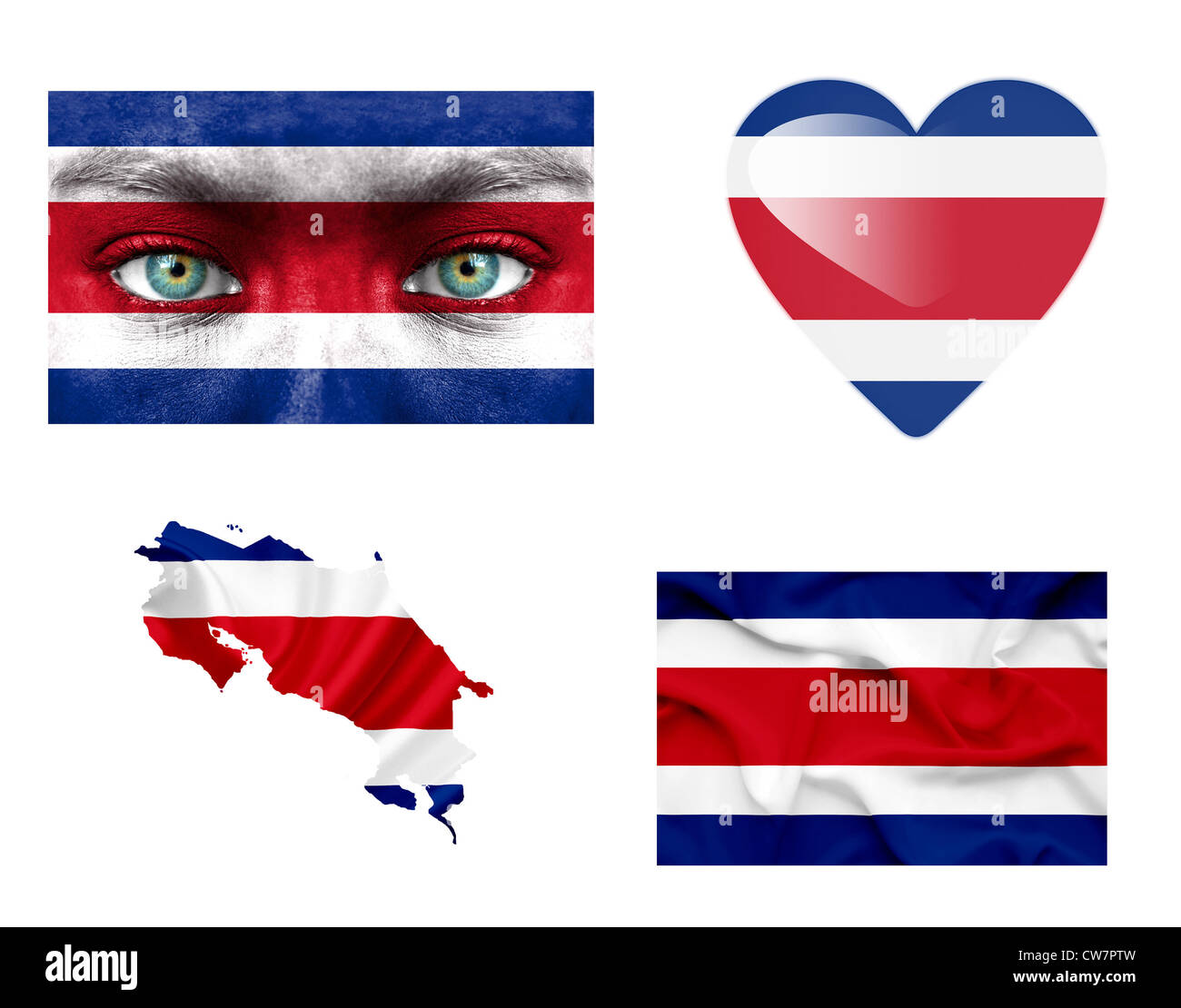 Mapa de la bandera de costa rica Ausgeschnittene Stockfotos und -bilder - Alamy