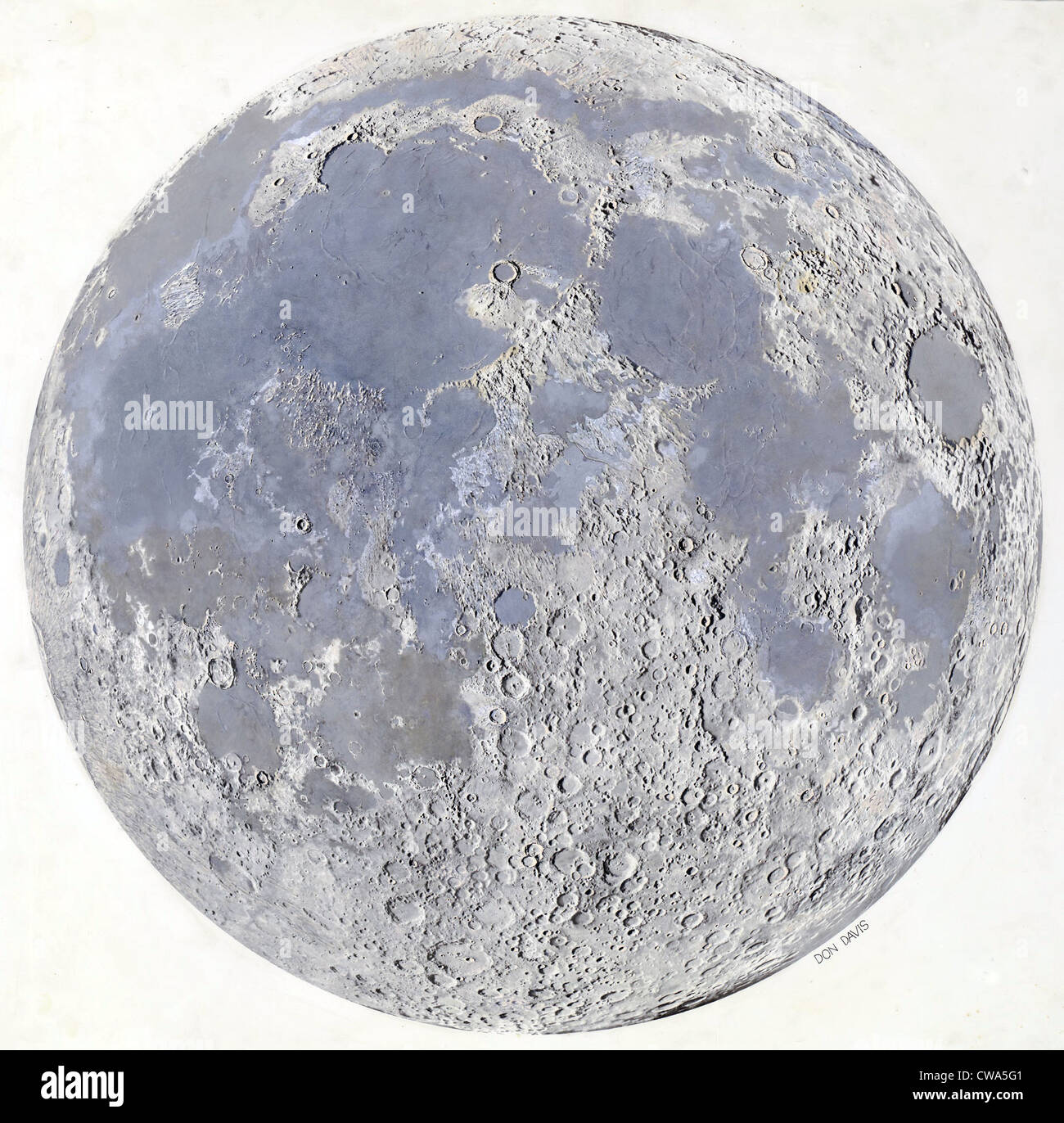 Karte von der Oberfläche der Erde Mond am Ende der Periode Imbrian ...