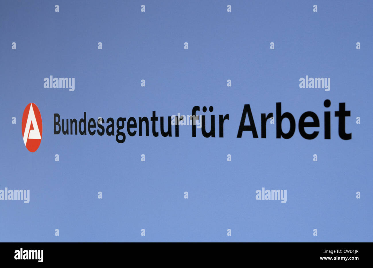 Das Logo und Schriftzug der Bundesagentur für Arbeit Stockfotografie ...