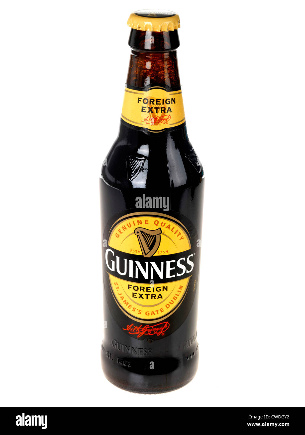 Flasche Guinness Foreign Extra Bier Stockfotografie - Alamy