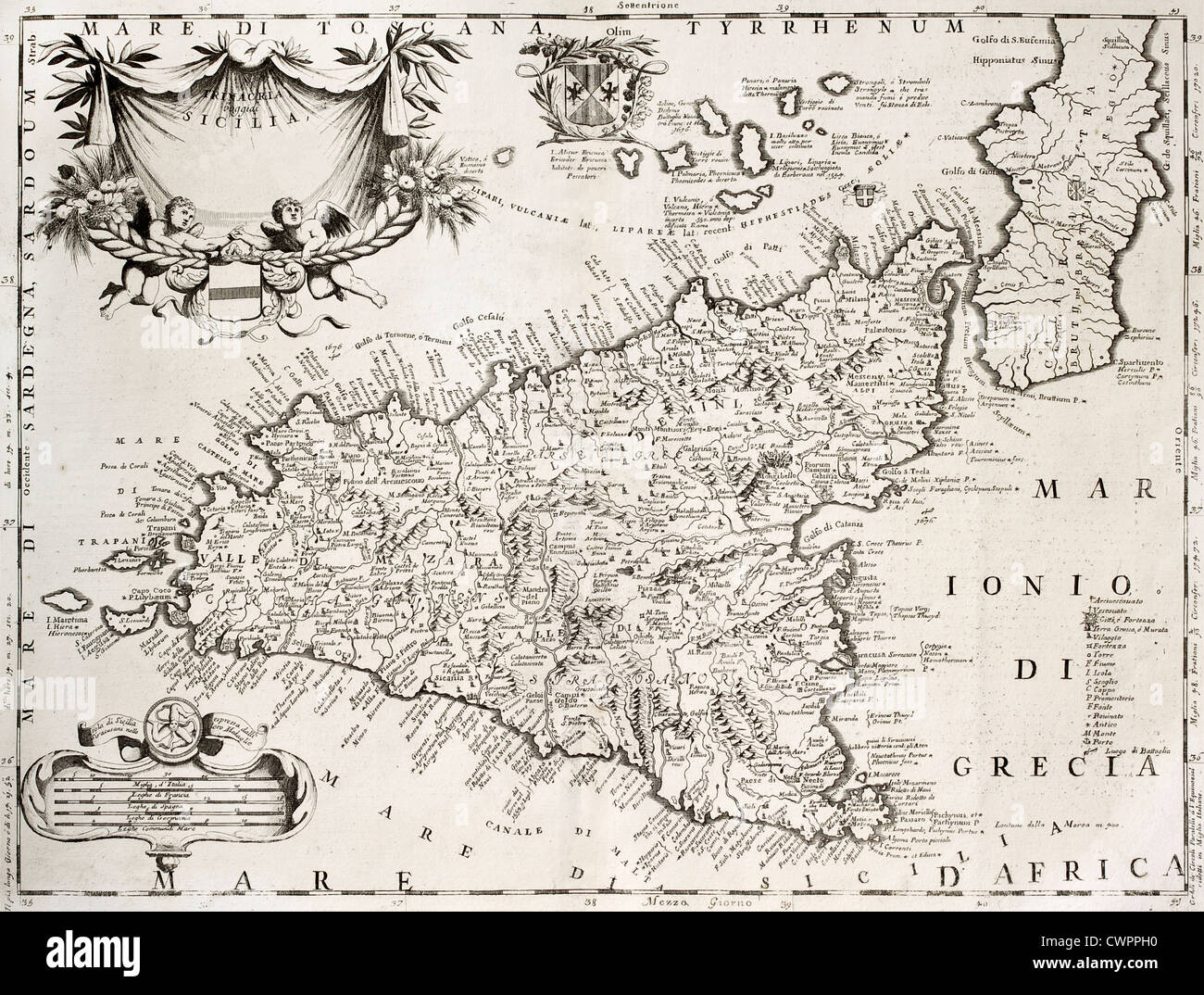 Sicilia map -Fotos und -Bildmaterial in hoher Auflösung – Alamy