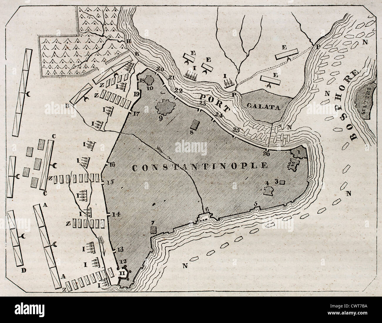 Old plan constantinople -Fotos und -Bildmaterial in hoher Auflösung – Alamy