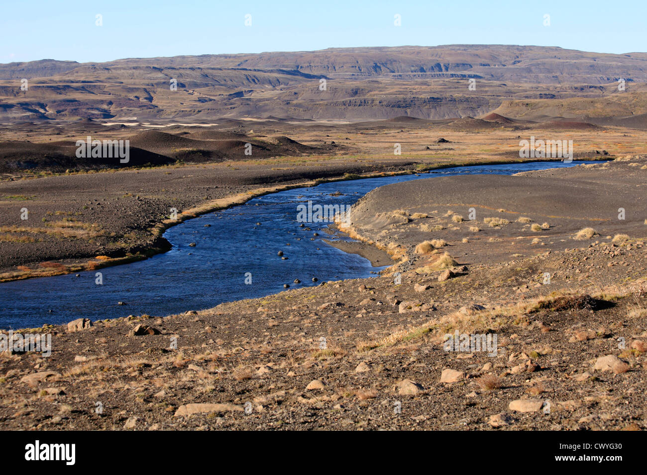 Fluss Þjórsá fließt durch Þjórsárdalur Tal, Island Stockfotografie - Alamy