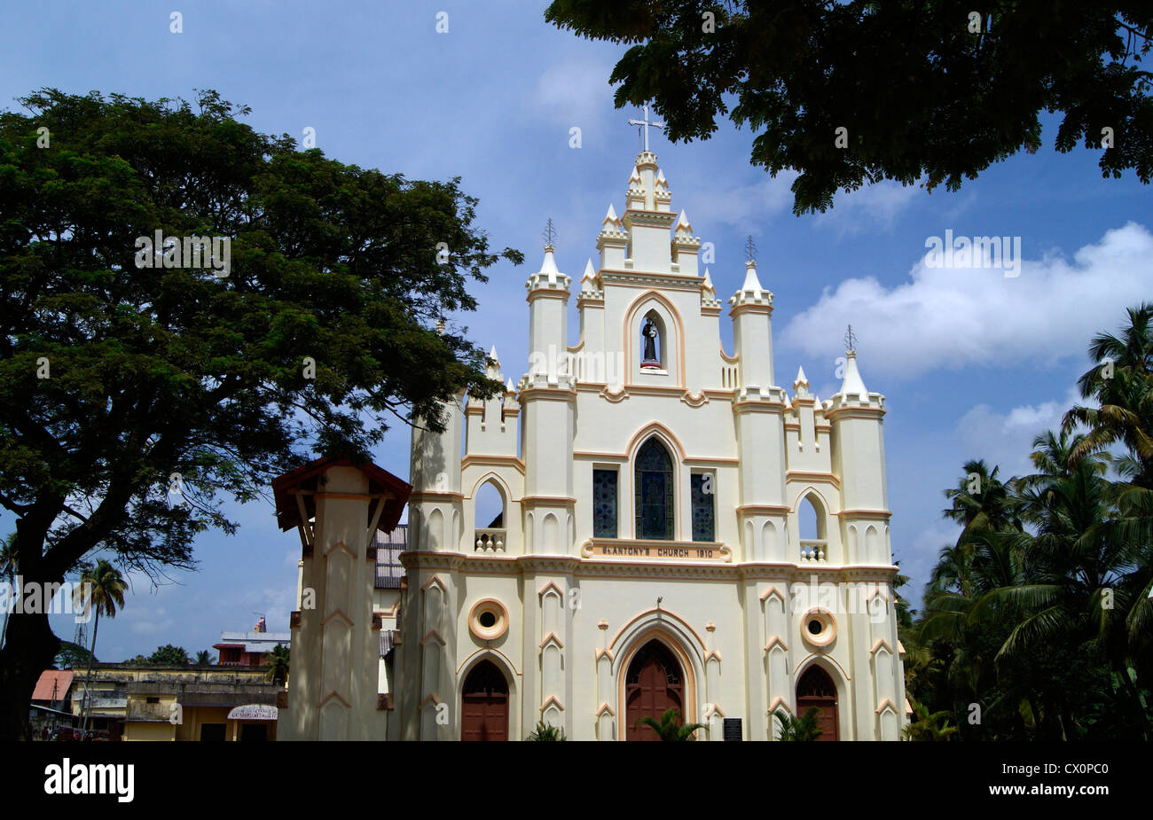Heiteren Blick von St. Antonius Kirche in Vaddy Kollam Kerala Indien ...