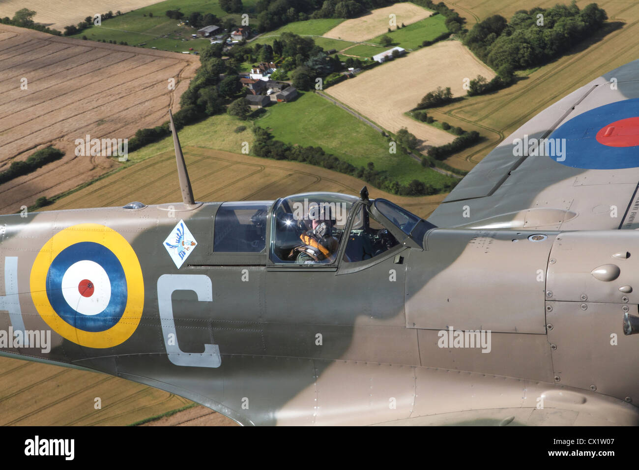 Supermarine Spitfire Pilot Cockpit Stockfotos und -bilder Kaufen - Alamy