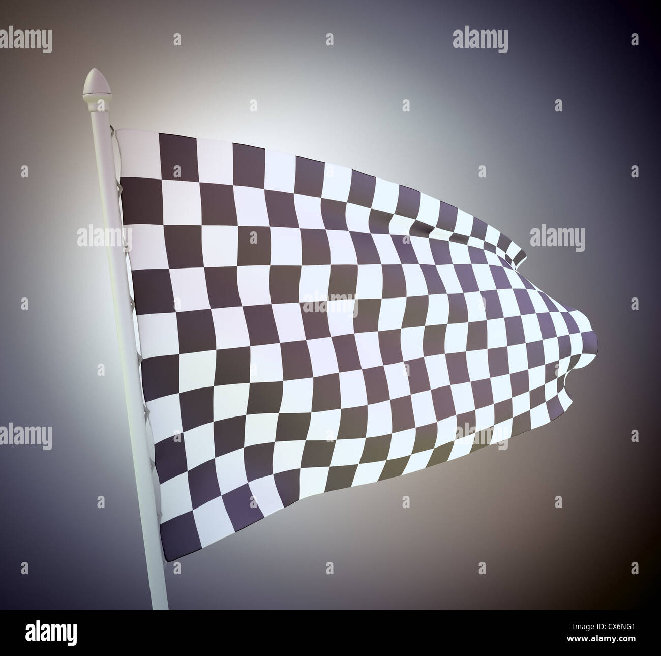 Vintage schwarze und weiße Zielflagge Stockfotografie - Alamy