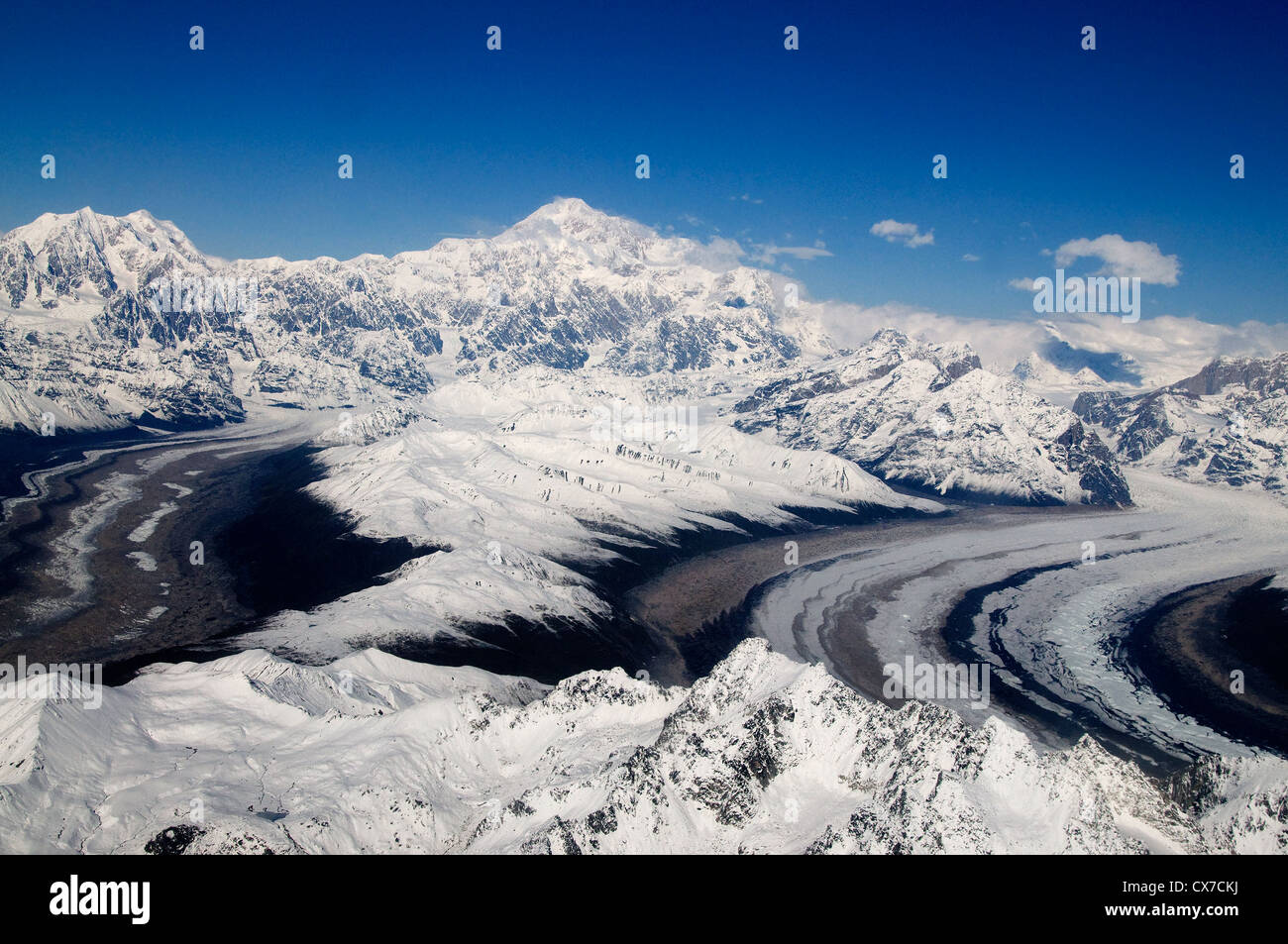 Der Denali Nationalpark in Alaska bietet schöne Berg- und Gletscher ...