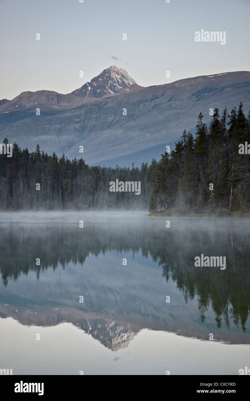 Mount Edith Cavell spiegelt sich in Leach Lake, Jasper National Park ...