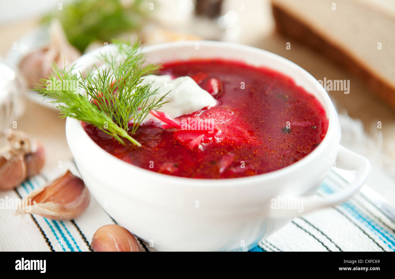 Traditionelle slawische Borschtsch. Suppe Stockfotografie - Alamy