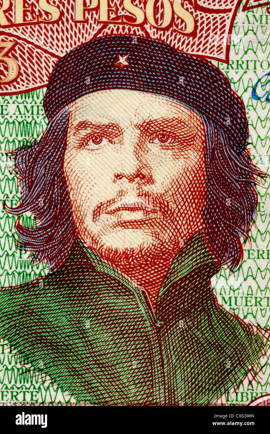 Ernesto Che Guevara (1928-1967) auf 3 Pesos 1995 Banknoten aus Kuba ...