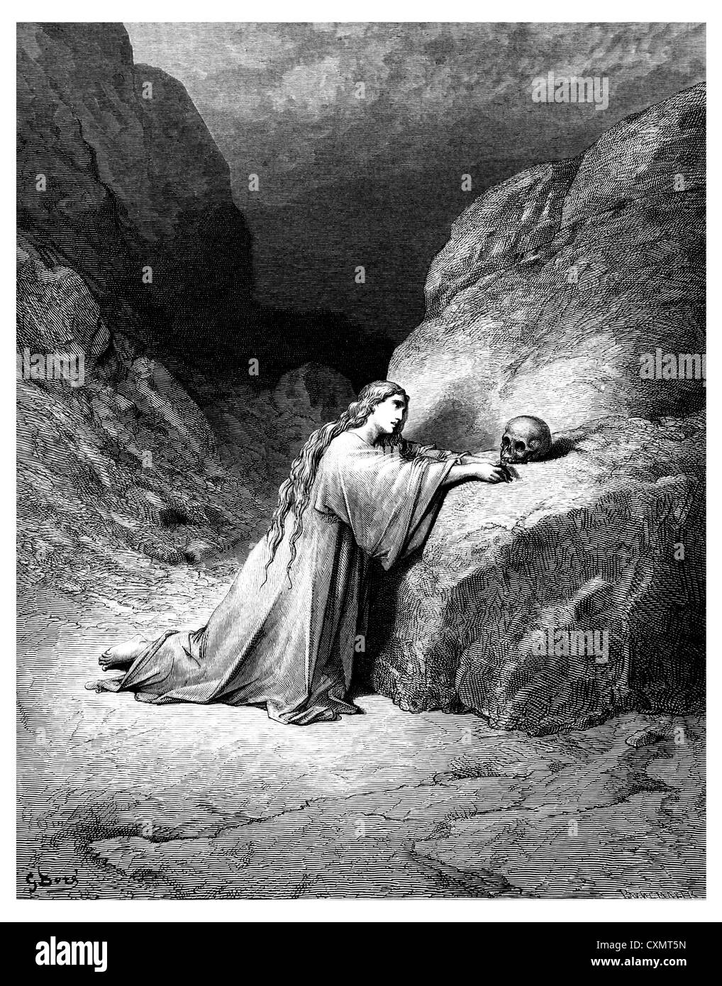 Kniend mary magdalene Schwarzweiß-Stockfotos und -bilder - Alamy