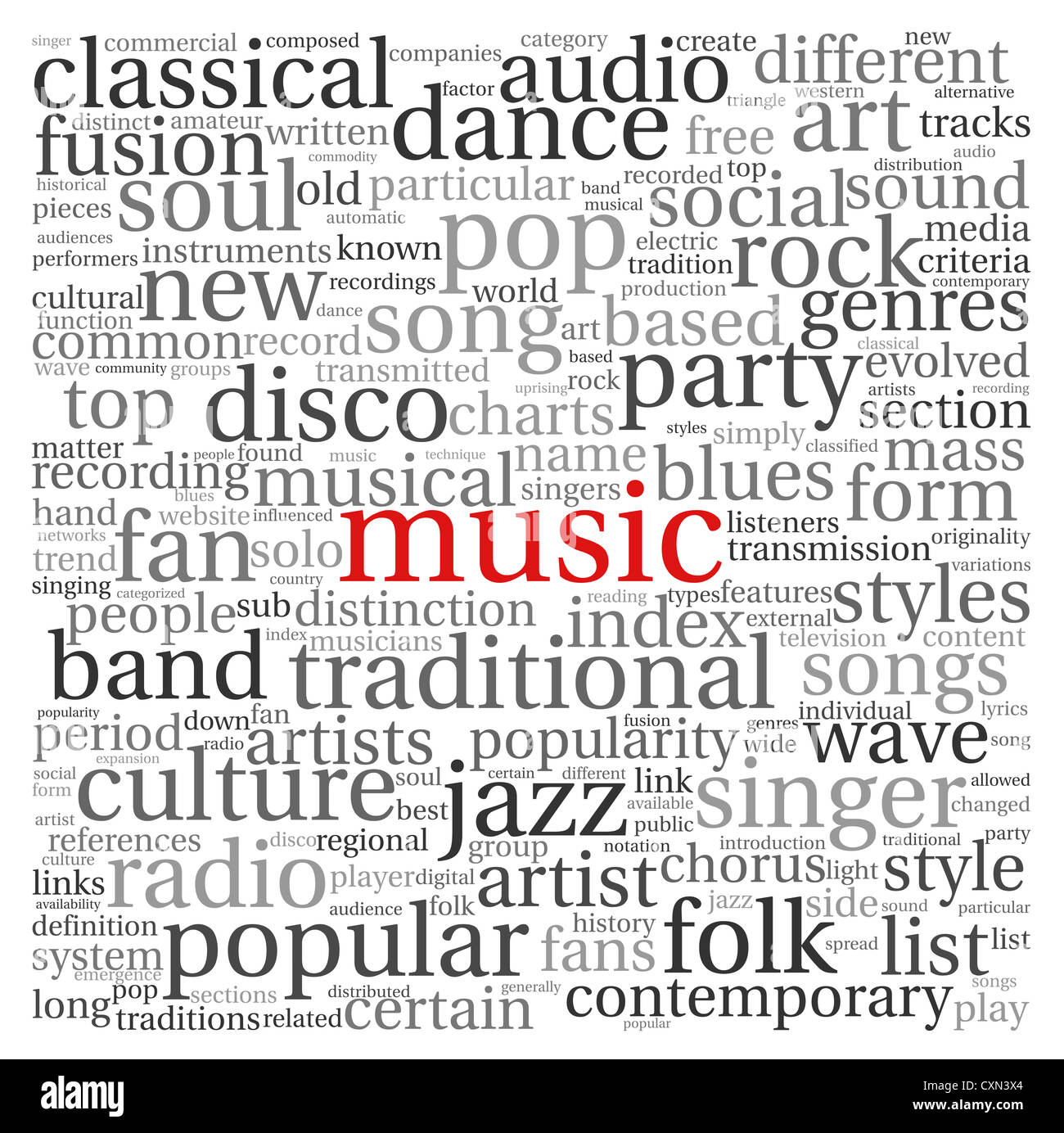 Pop music word cloud concept -Fotos und -Bildmaterial in hoher ...