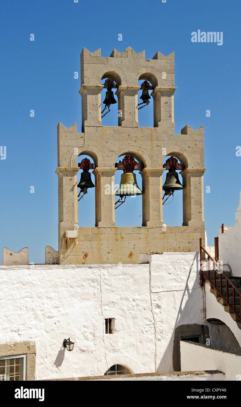 Glocken der St. Johannes Kloster, UNESCO-Weltkulturerbe, Chora, Patmos ...