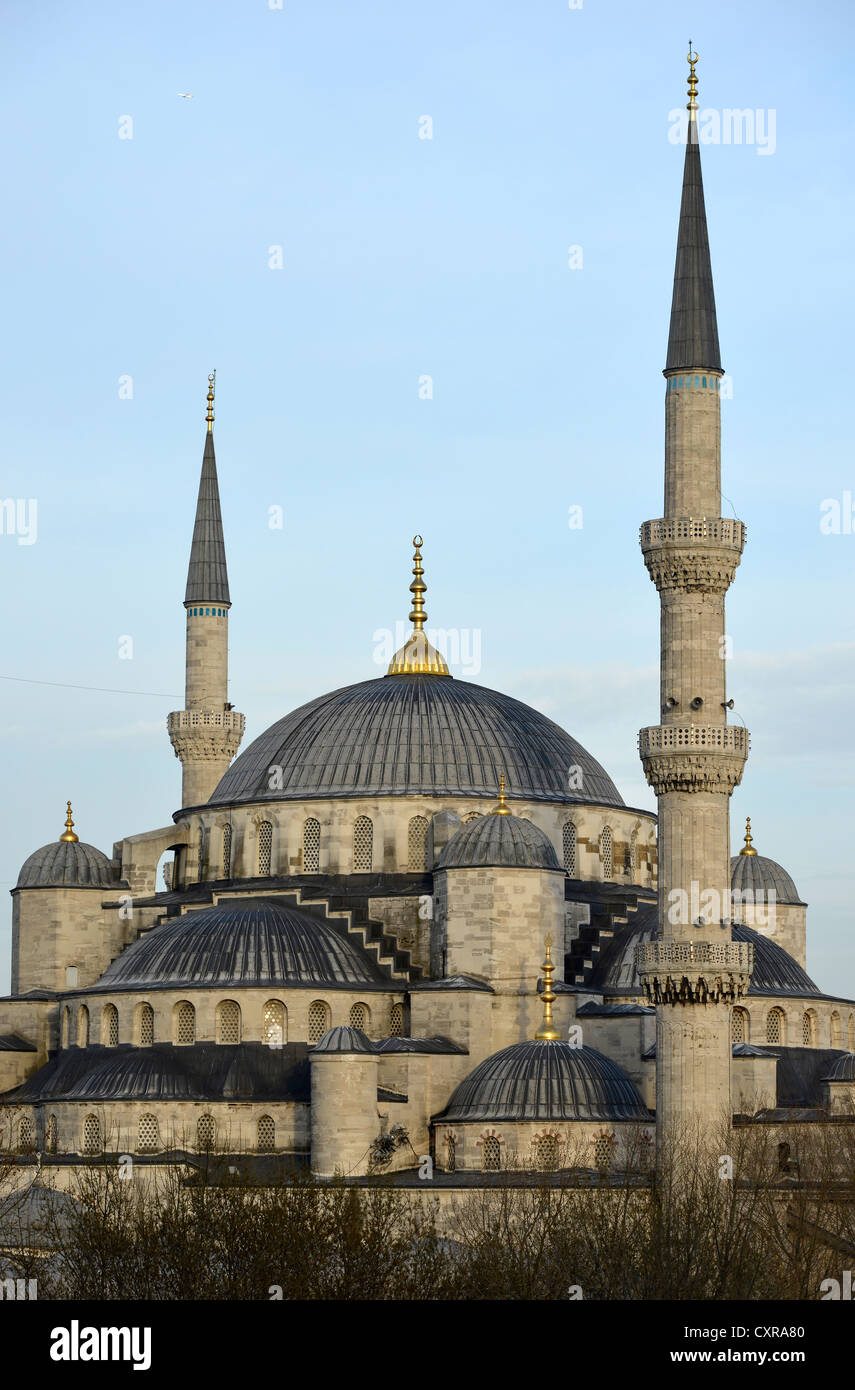 Minarette und Kuppeln der Sultan Ahmed Mosque oder blaue Moschee ...