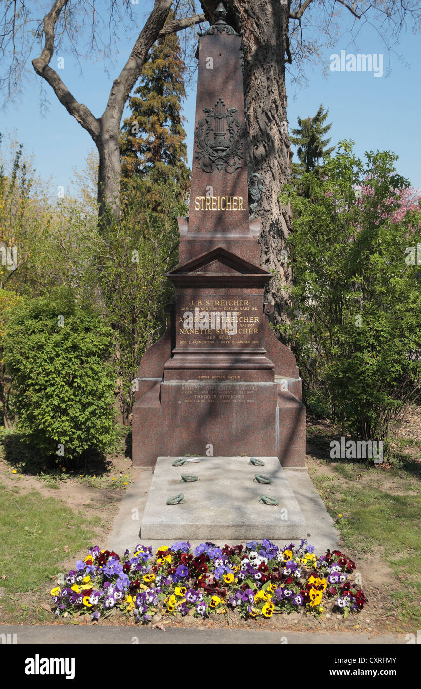 Das Grab von den österreichischen Klavierbauer Johann Baptist Streicher ...