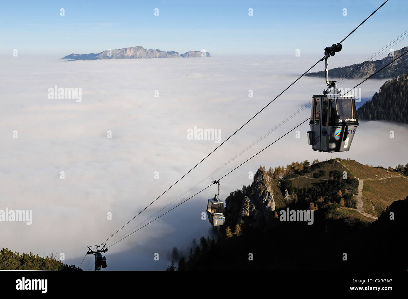 Jennerbahn Gondel Seilbahn, Landkreis Berchtesgadener Land, Upper ...