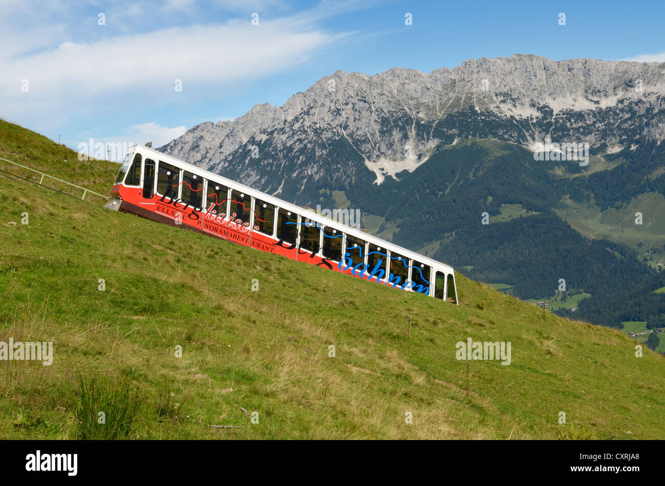Standseilbahn Hartkaiser, Blick auf den wilden Kaisergebirge, Ellmau ...
