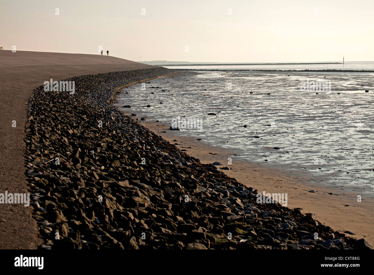 Deich und Wattenmeer, Nordsee Heilbad Norddeich, Norden, Ostfriesland ...