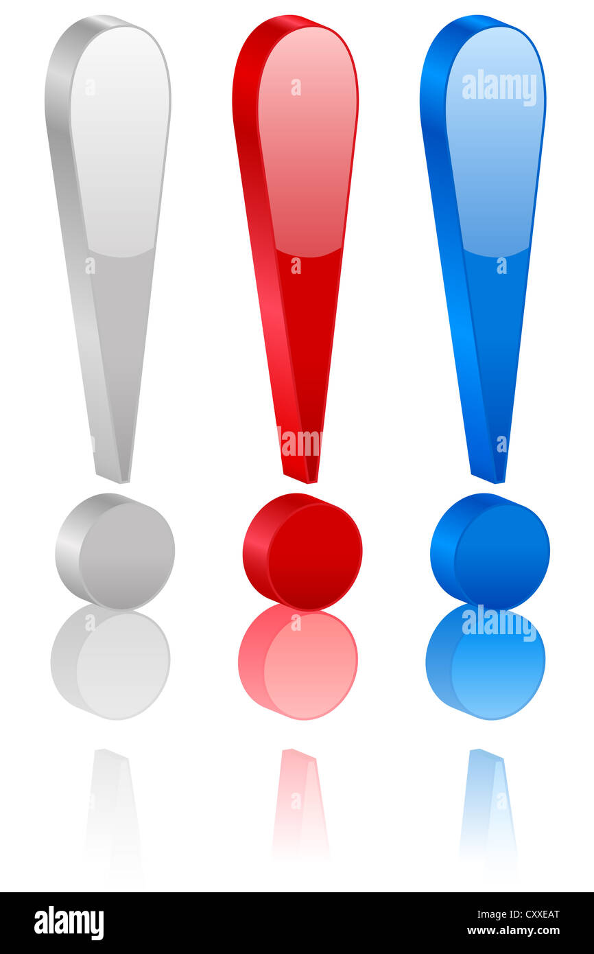 3D Ausrufezeichen-Symbol. Vektor-Illustration Stockfotografie - Alamy
