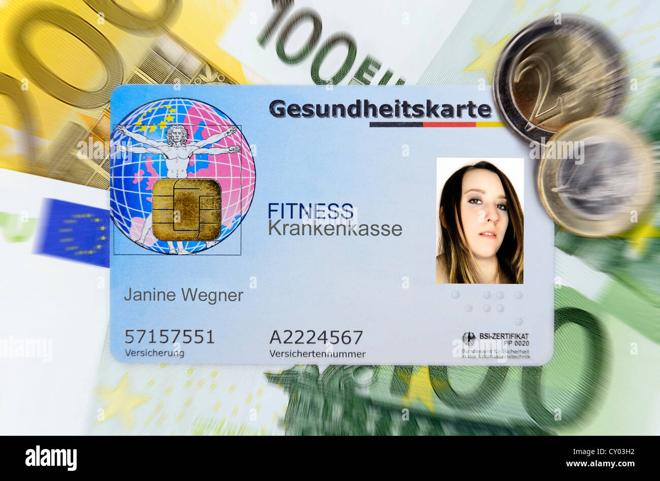 Die neue Krankenversicherungskarte mit Foto, zusammengesetzte ...