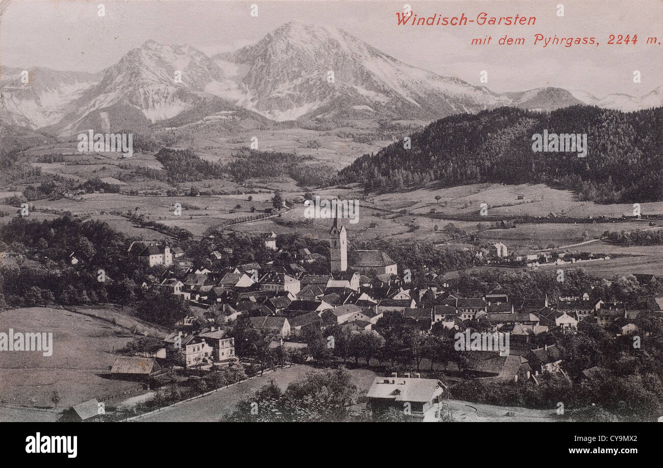 Windischgarsten in eine alte Postkarte Stockfotografie - Alamy