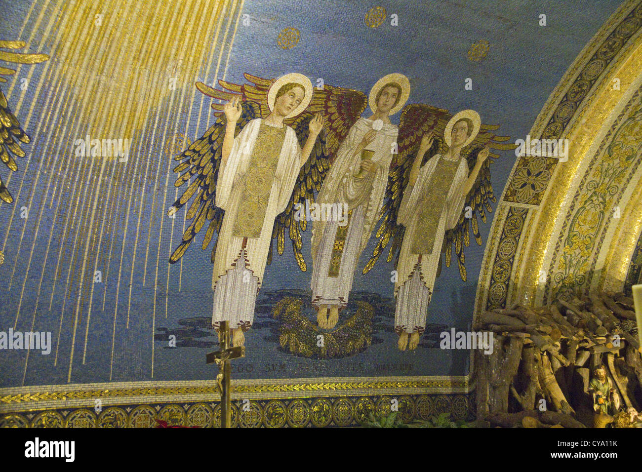Fresko-Fragmente auf dem Berg Tabor, Verklärungs-Kirche, Israel ...