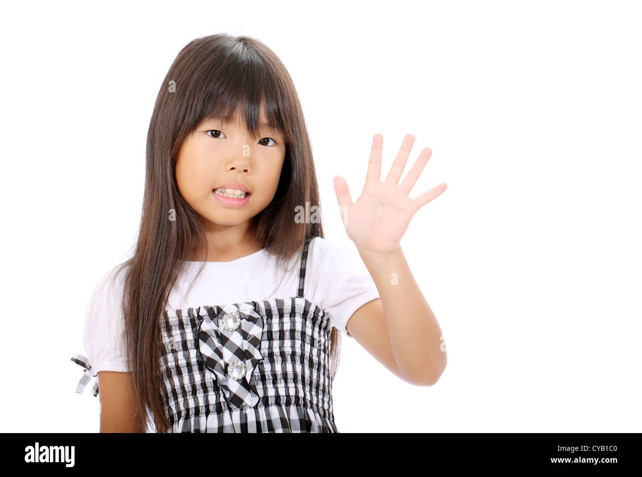Little kid waving hand isolated -Fotos und -Bildmaterial in hoher ...