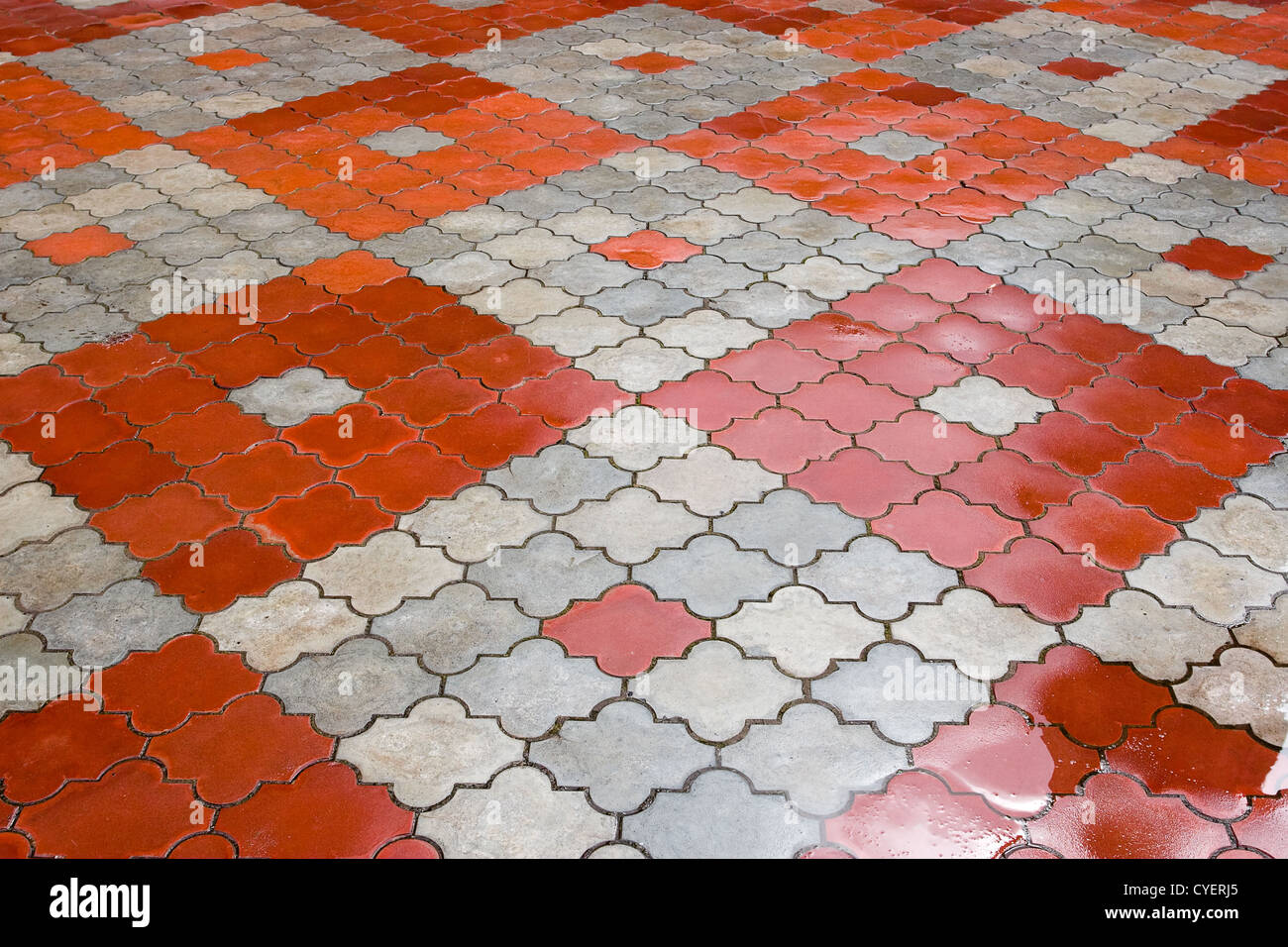 Pflasterstein-Muster. Roten und grauen Steinen Stockfotografie - Alamy