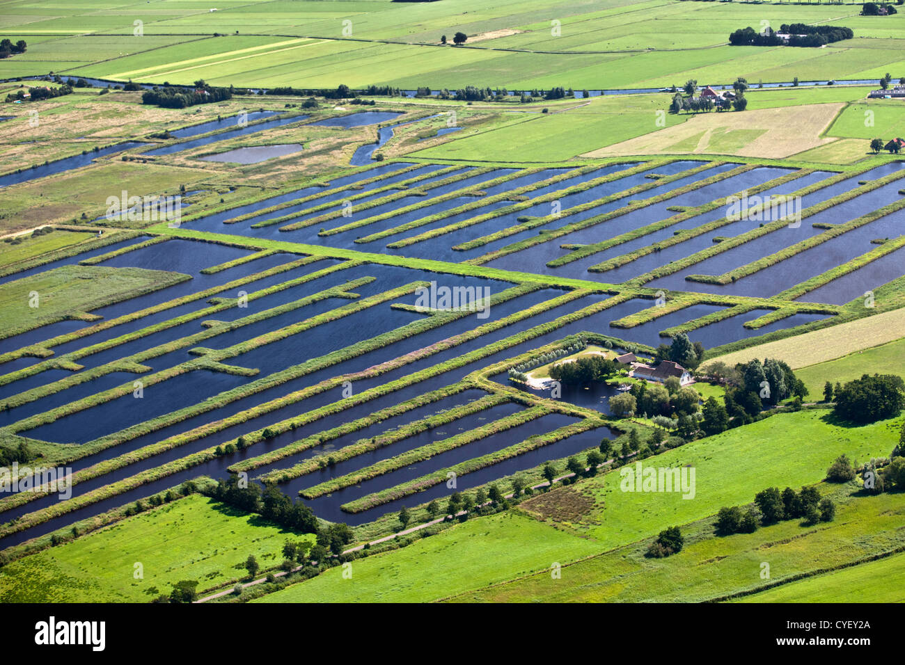 Die Niederlande, Spanga, Landschaft, Wasser und kleinen Landstreifen ...