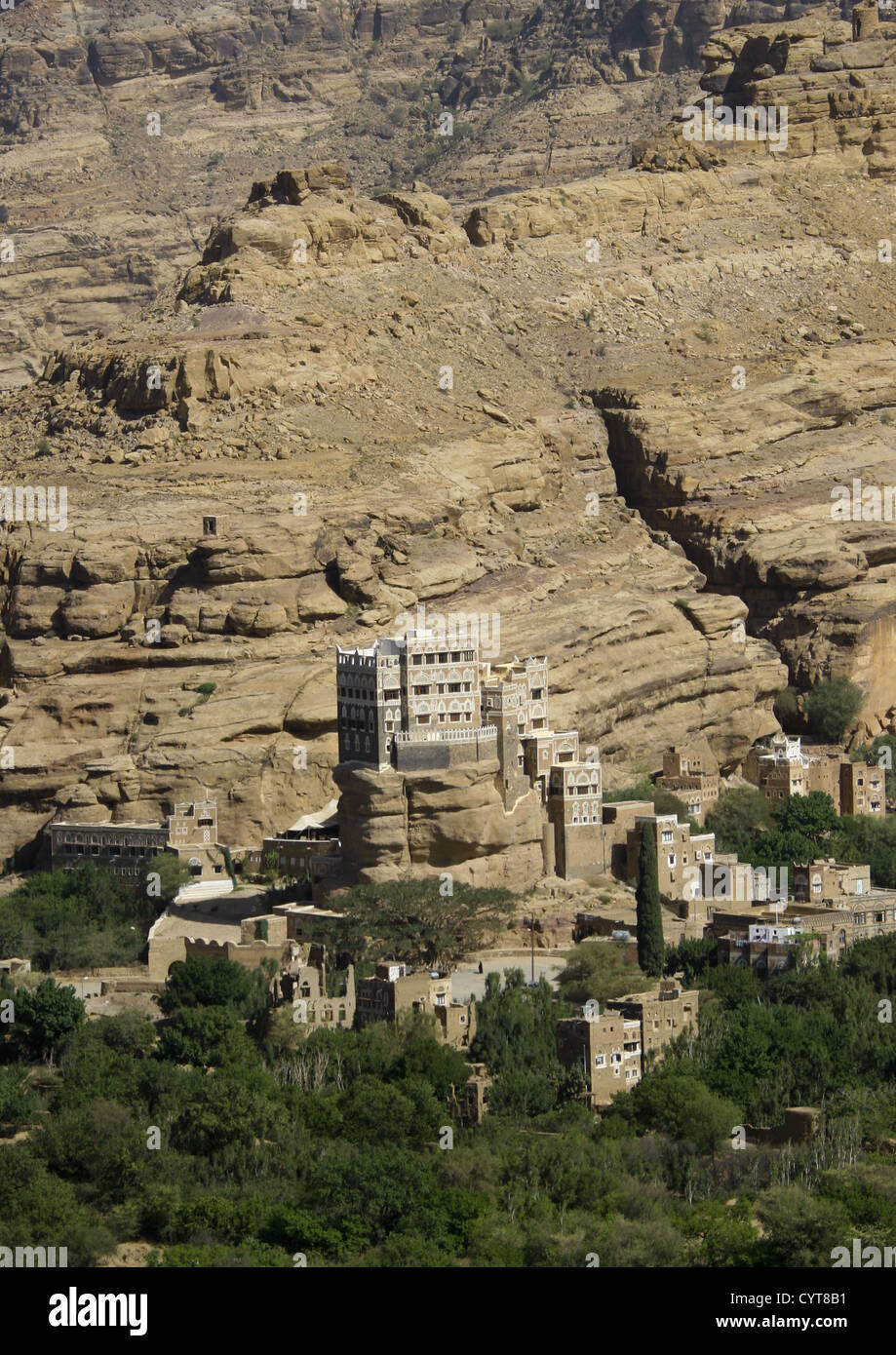 Dar Al Hajar Imam Yahya Rock Palace, Wadi Dhar, Jemen Stockfotografie ...