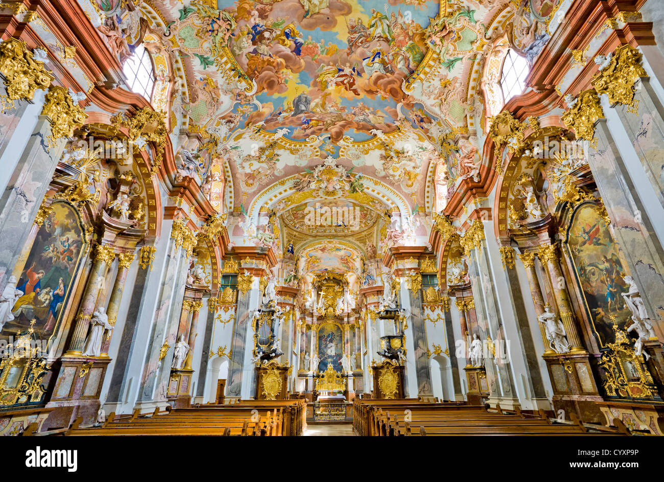 Österreich, Oberösterreich, Wilhering, Zisterzienser-Abtei, Innenraum ...