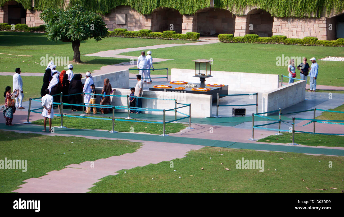 Raj Ghat Mahatma Gandhi Memorial Delhi Indien Stockfotografie - Alamy