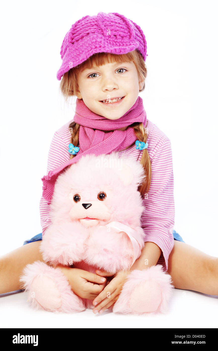 Cute little girl sitting barefoot Ausgeschnittene Stockfotos und ...