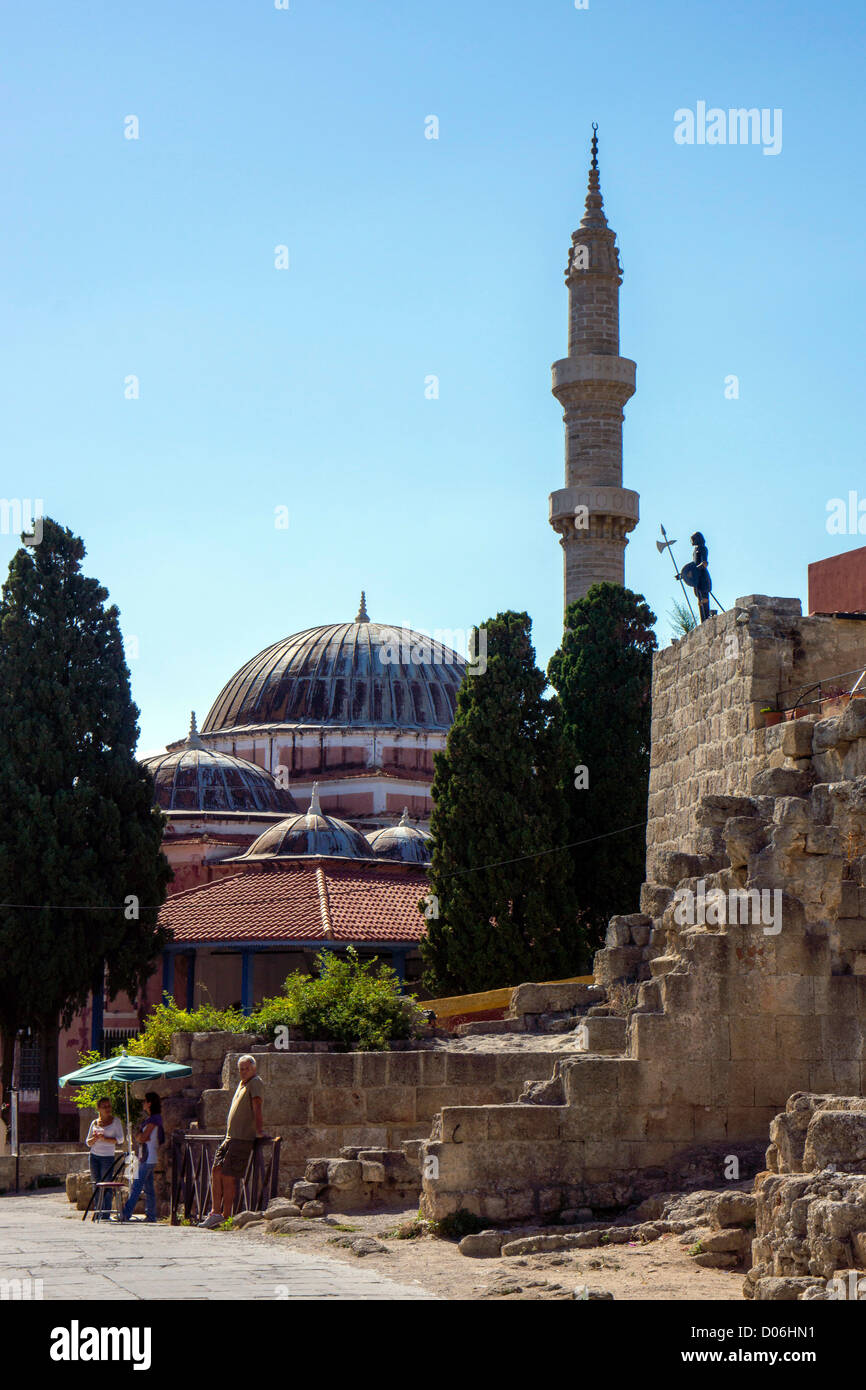 Rhodos Altstadt, Mittelalter, antike, Moschee Minarett Stockfotografie ...