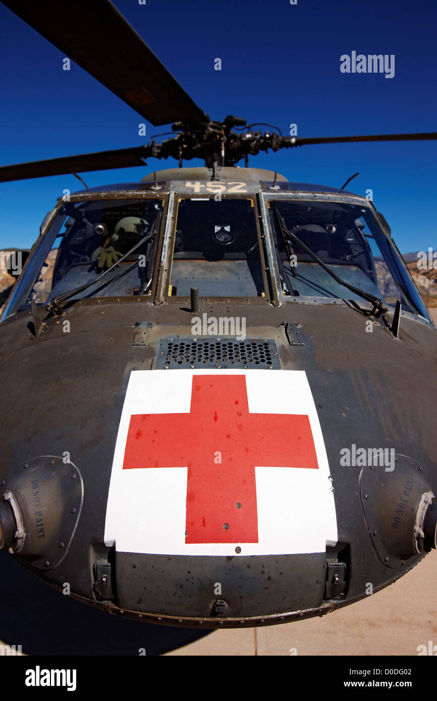Detail einer US Army Dustoff Luft Krankenwagen Medevac UH-60 Blackhawk ...