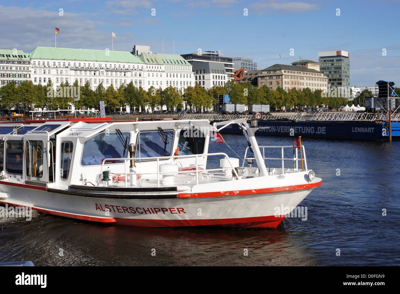 Alsterschipper cruise Boot auf der Alster, Hamburg, Deutschland ...