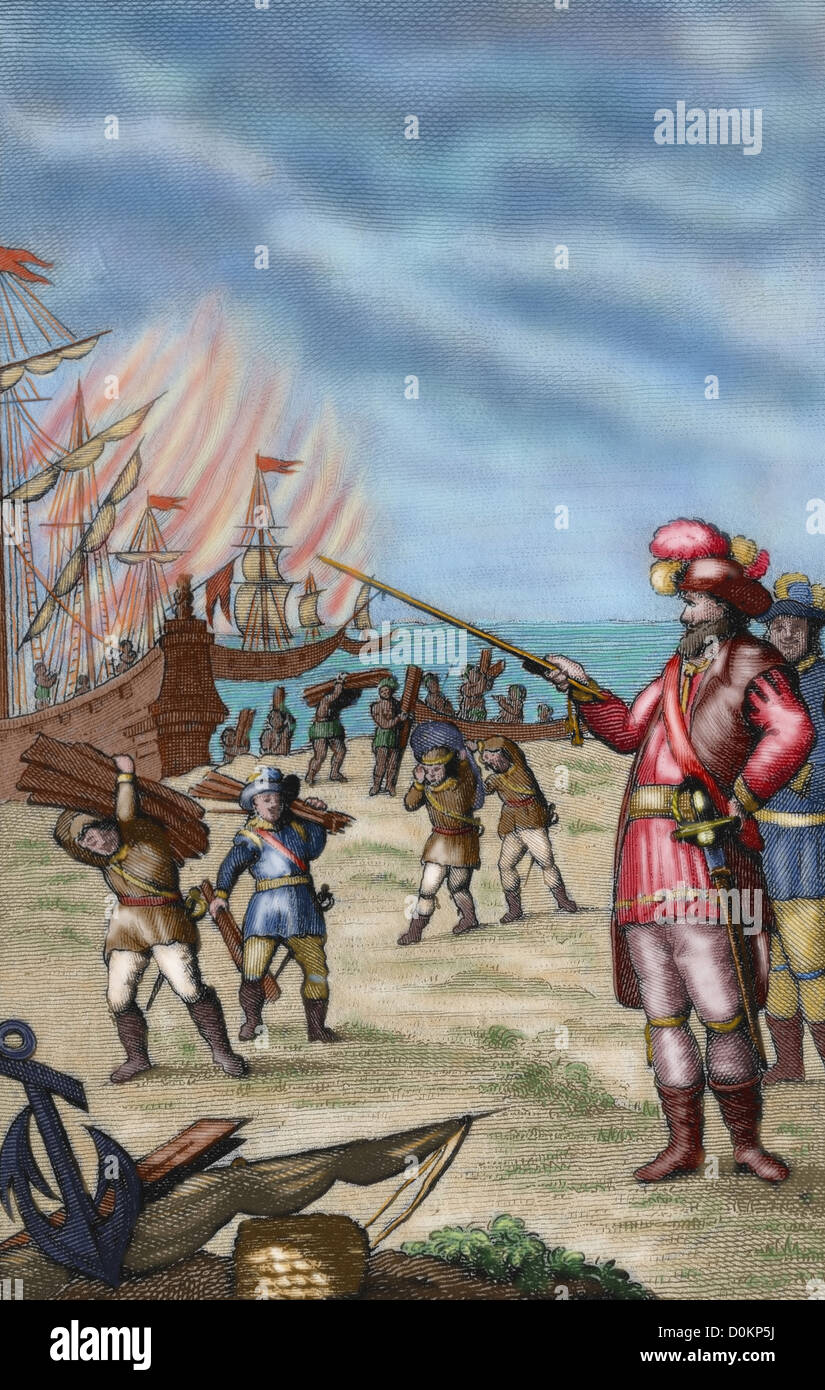 Hernan Cortes (1488-1547). Spanische Eroberer von Mexiko. Cortes, die ...