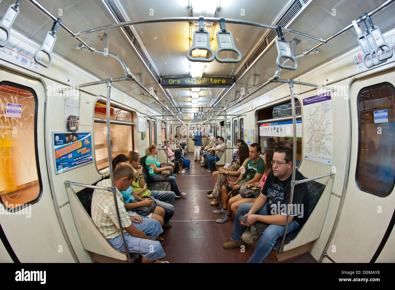 Die Metro in Budapest, die Hauptstadt von Ungarn. Es ist die dritte ...