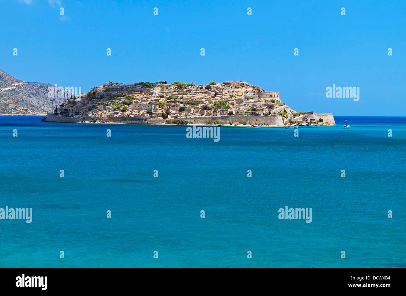 Spinalonga Insel und Festung bei Plaka, Elounda Bucht von Kreta in ...