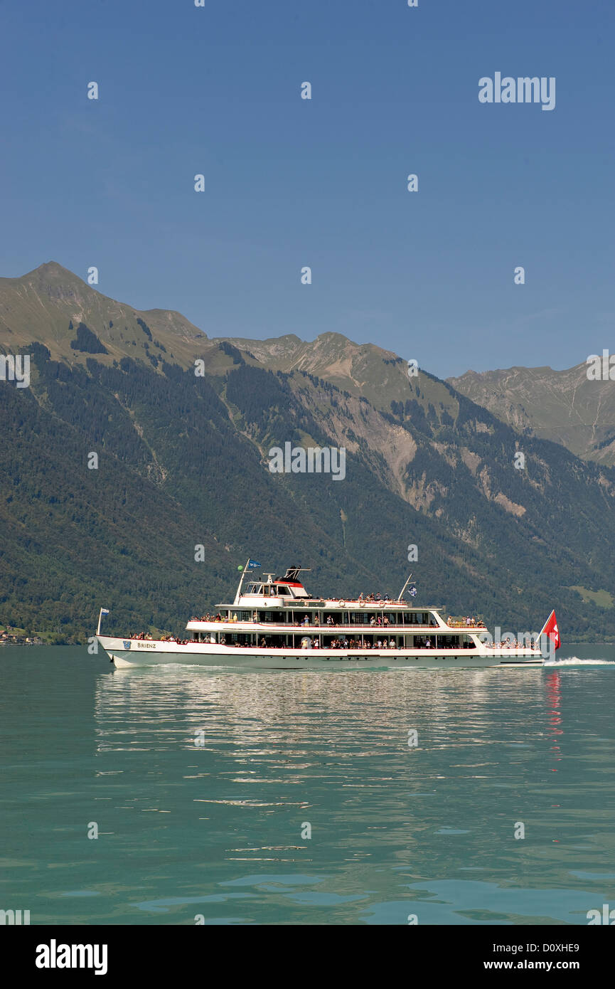 Berner Oberland, Brienzersee, Kanton Bern, Schweiz, Europa, See, Schiff ...