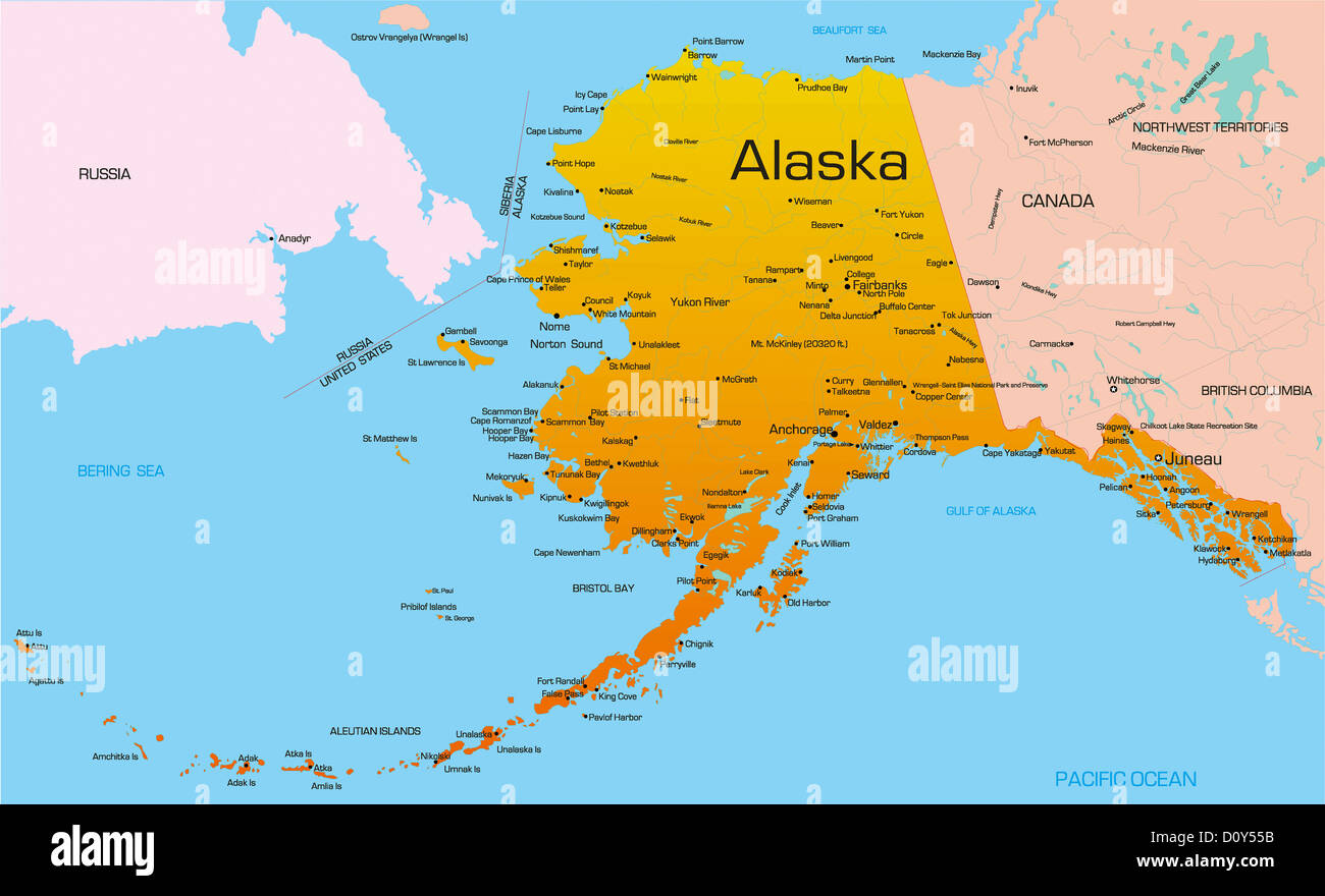 Alaska map -Fotos und -Bildmaterial in hoher Auflösung – Alamy
