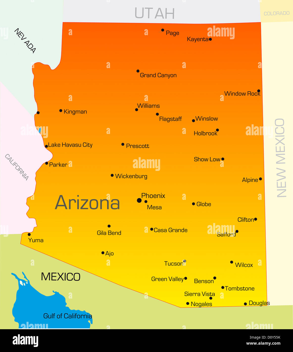 Arizona map -Fotos und -Bildmaterial in hoher Auflösung – Alamy